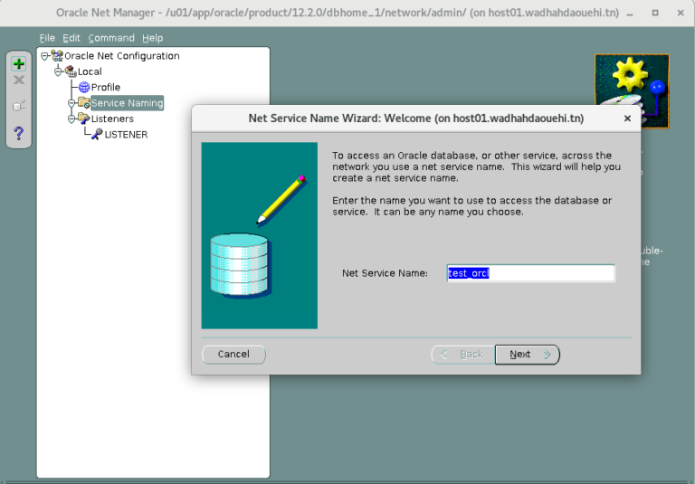 Create a Service Naming with NETMGR within Oracle 12.2 | Wadhah DAOUEHI